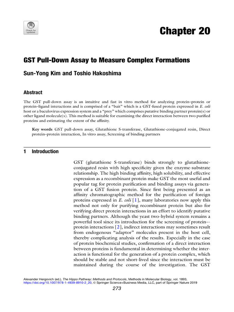 GST Pull Down Assay | PDF | Immunoprecipitation | Gel Electrophoresis