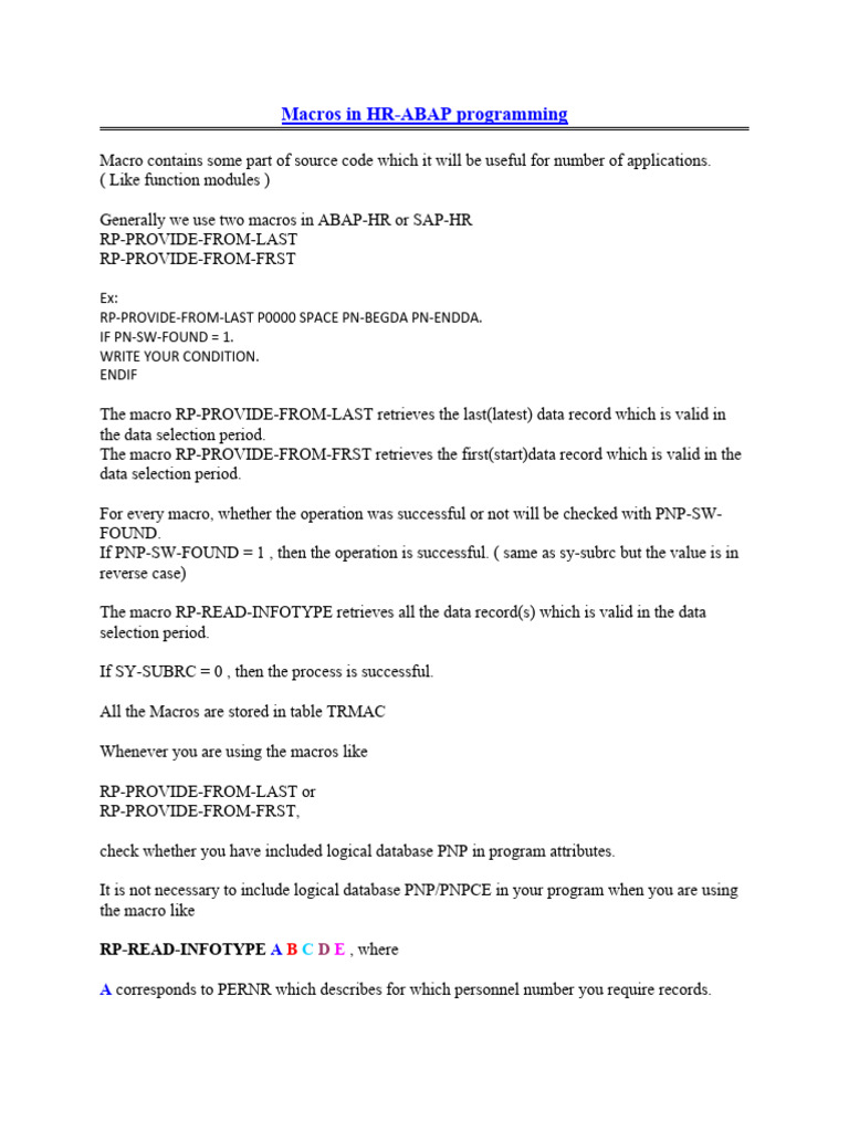 Macros in HR | PDF | Teaching Methods & Materials | Computers