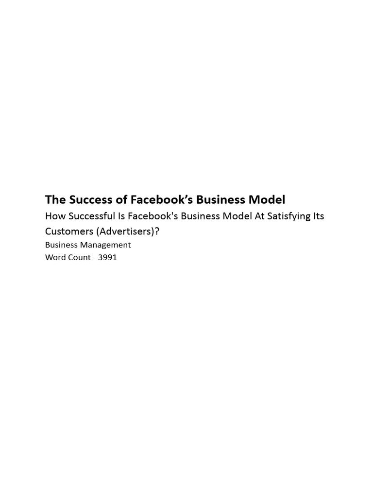Facebook's Business Model Report | PDF | Facebook | Social Media