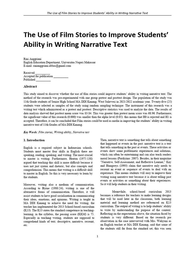 Artikel Jurnal Rini Anggriani | PDF | Narrative | Curriculum