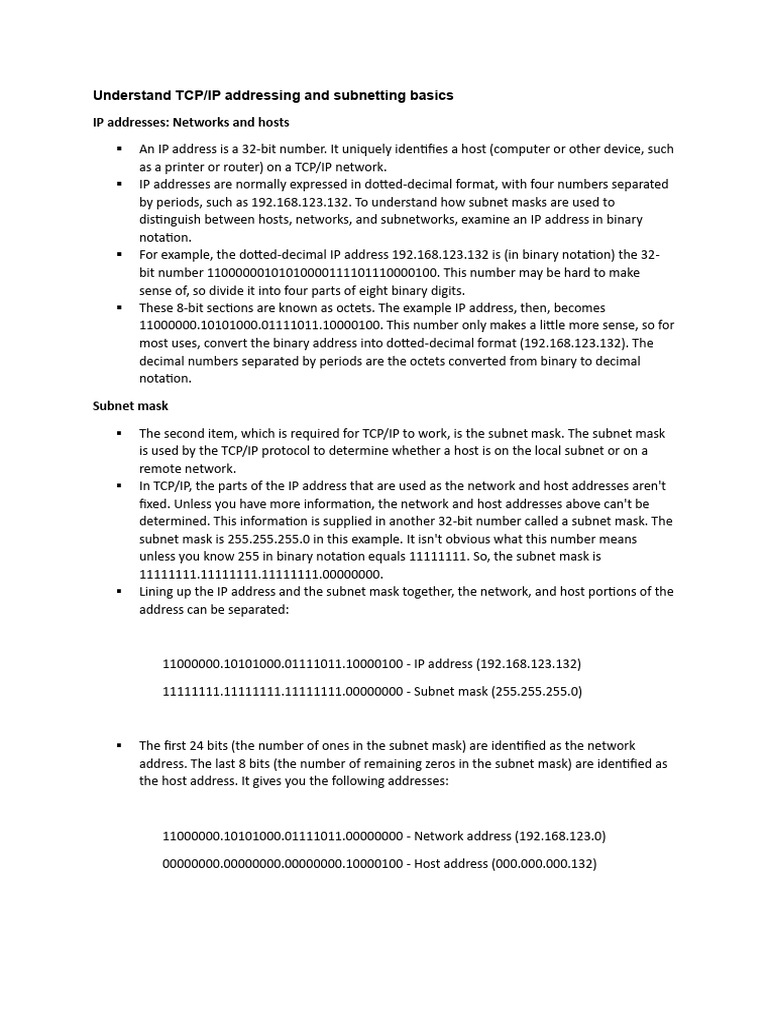 Lecture Notes Introduction To IP Addressing | PDF | Ip Address ...