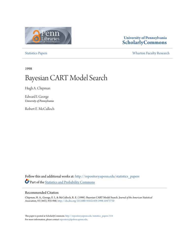 Bayesian CART Model Search | PDF | Bayesian Inference | Dependent And Independent Variables