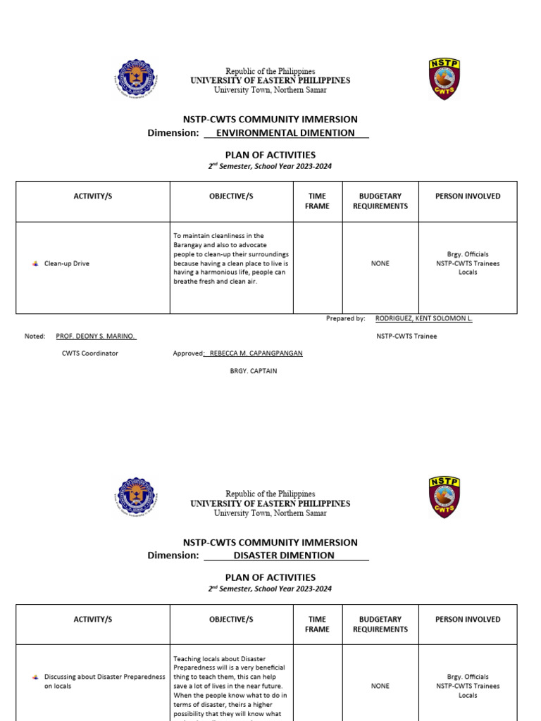 NSTP CWTS Kent 1 | PDF