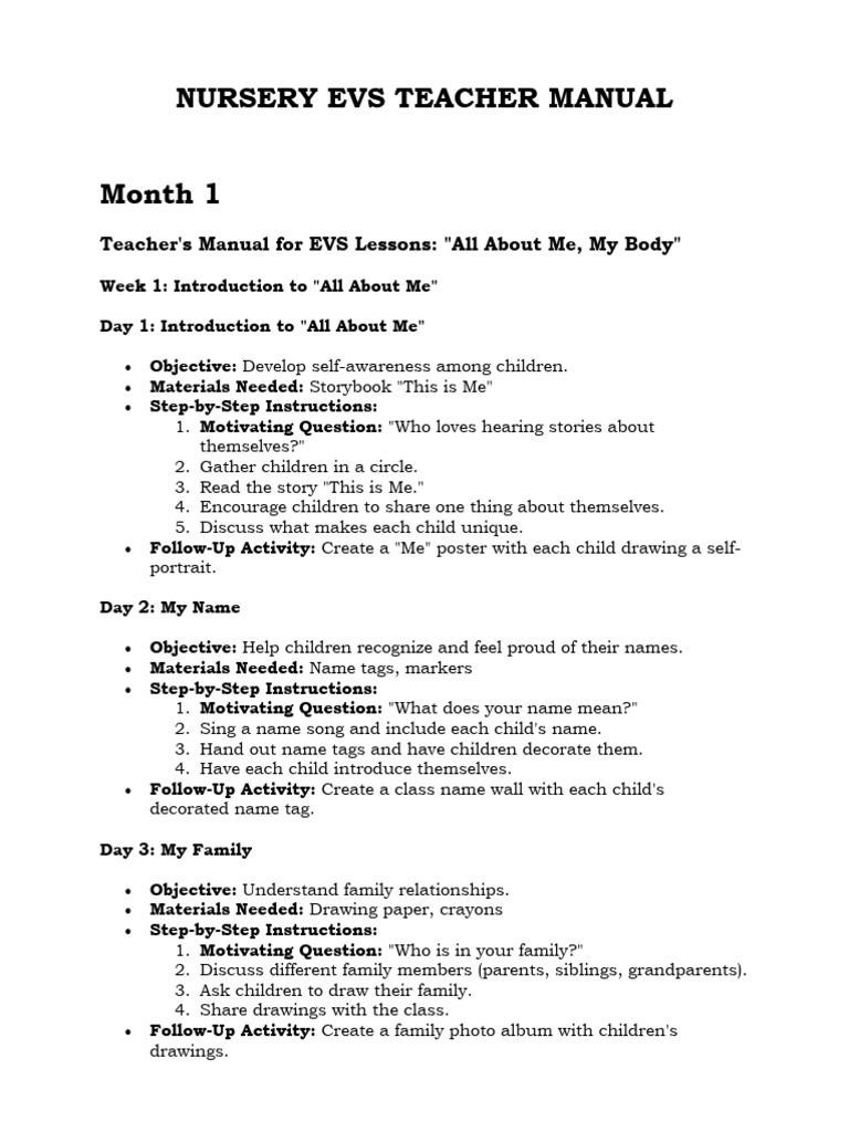 Nursery EVS Teacher's Manual | PDF | Elephant | Tiger