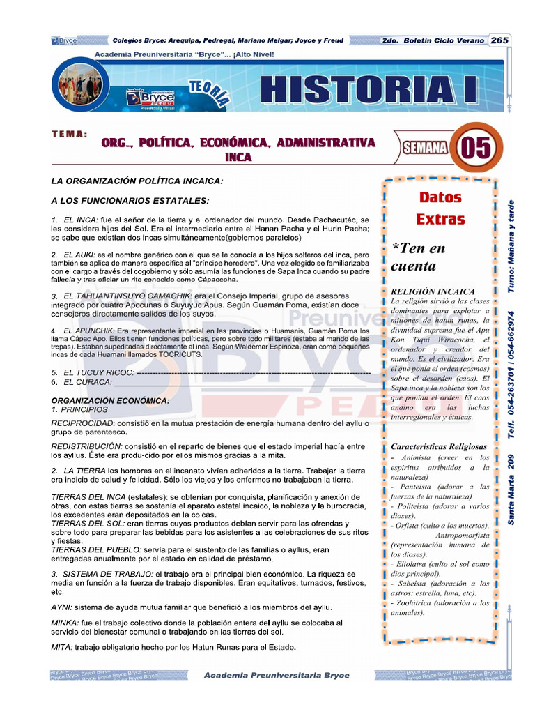 023.Historia 1 Guia Verano 2 2024 Semana 5 | PDF