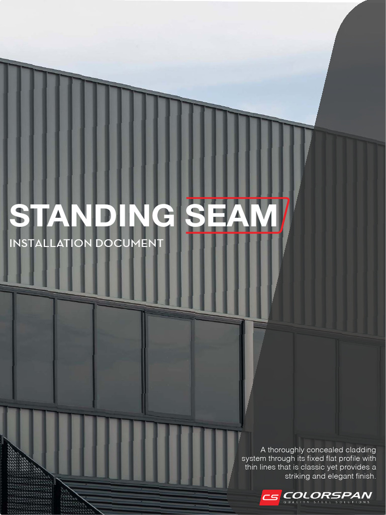 Colorspan Installation Doc Standing Seam 1 | Download Free PDF | Screw | Roof
