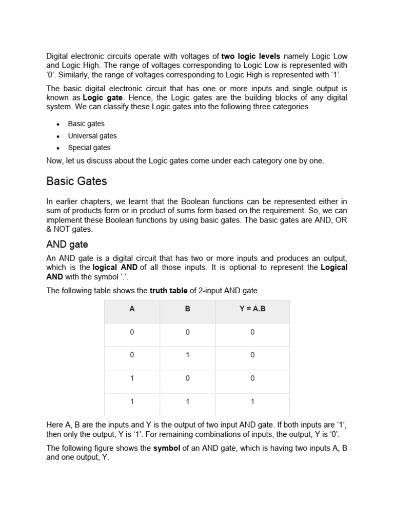 Logic Gates Pdf Logic Gate Boolean Algebra
