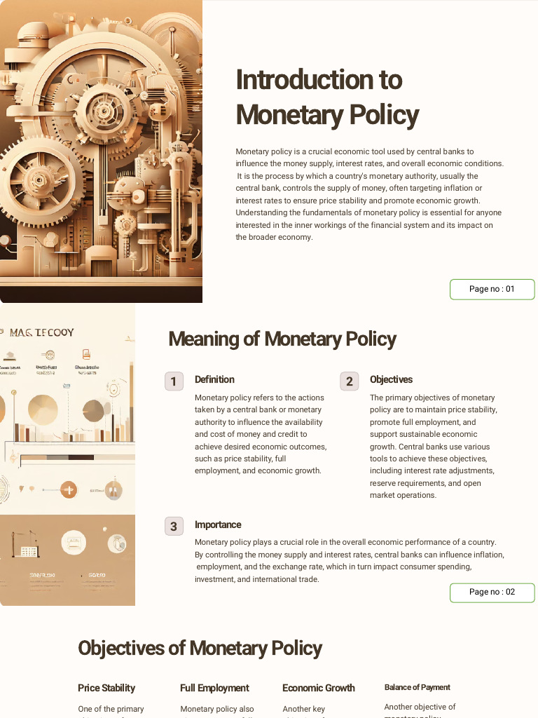 Introduction To Monetary Policy: Page No: 01 | PDF | Monetary Policy ...