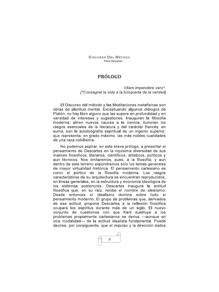 Prólogo Descartes | PDF