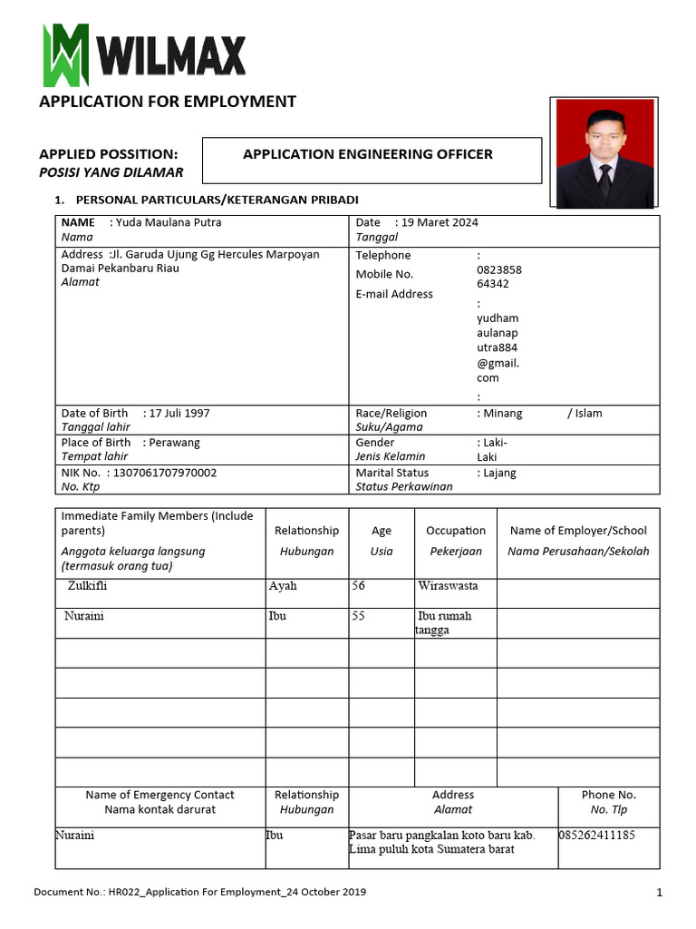 Application For Employment | PDF