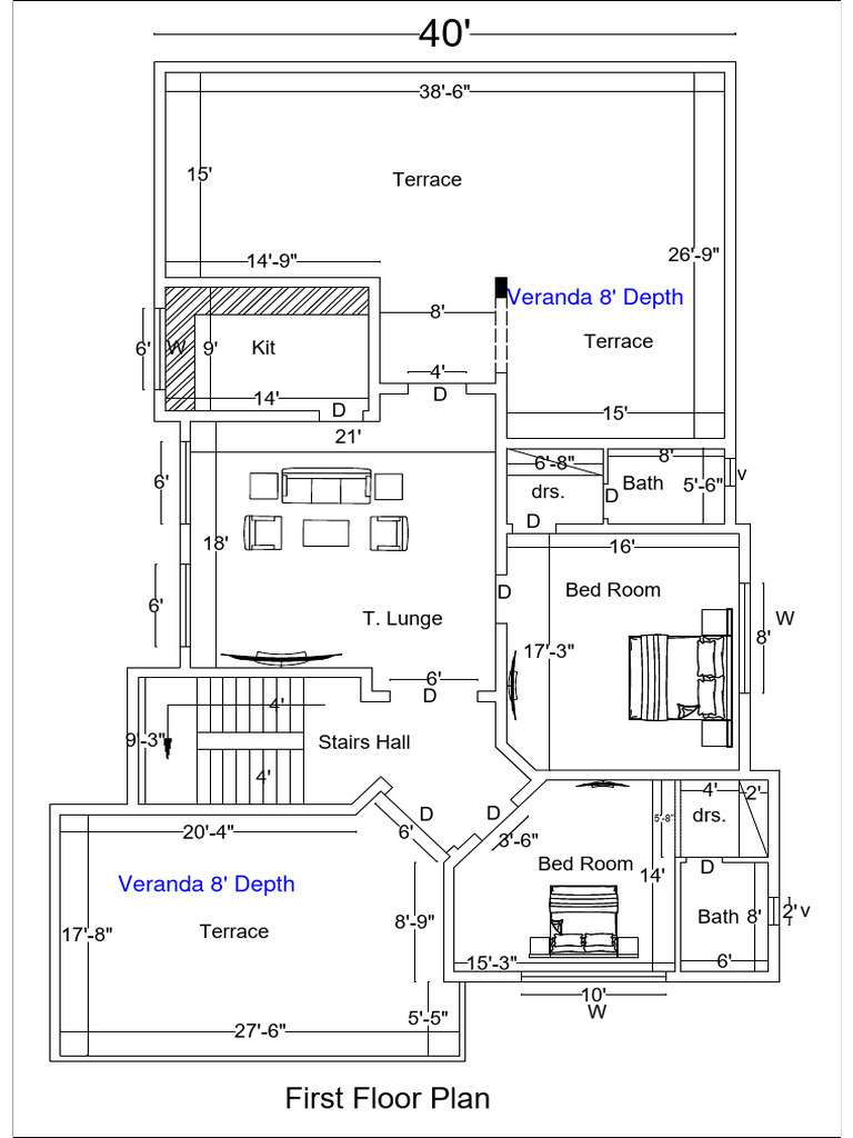 First Floor Plan Dimensions and Layout | PDF | Architectural Design ...