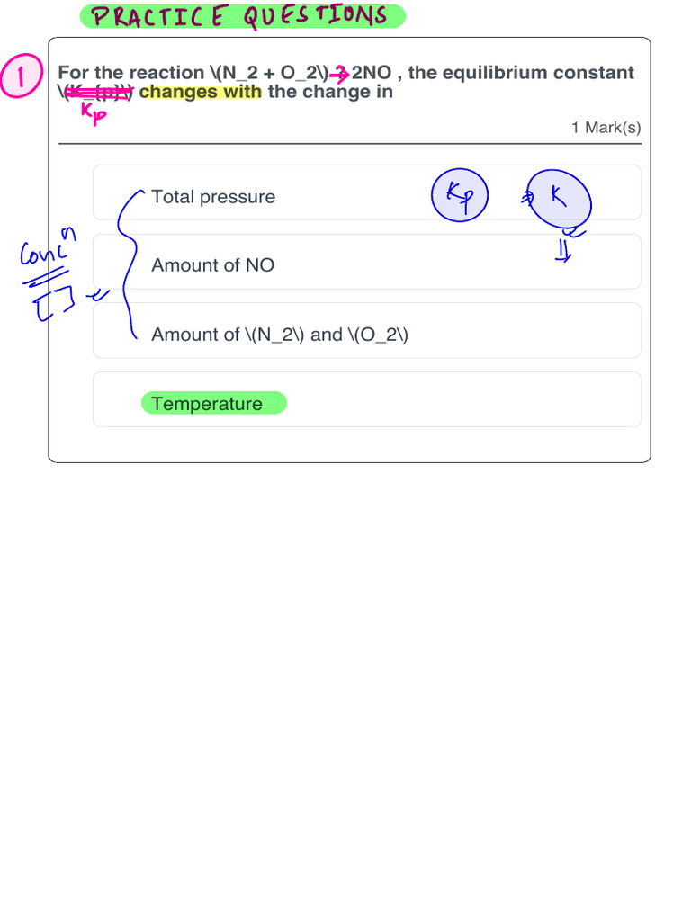 3 Solved Practice Questions of Chemical Equilibrium | PDF | Chemical Equilibrium | Chemistry