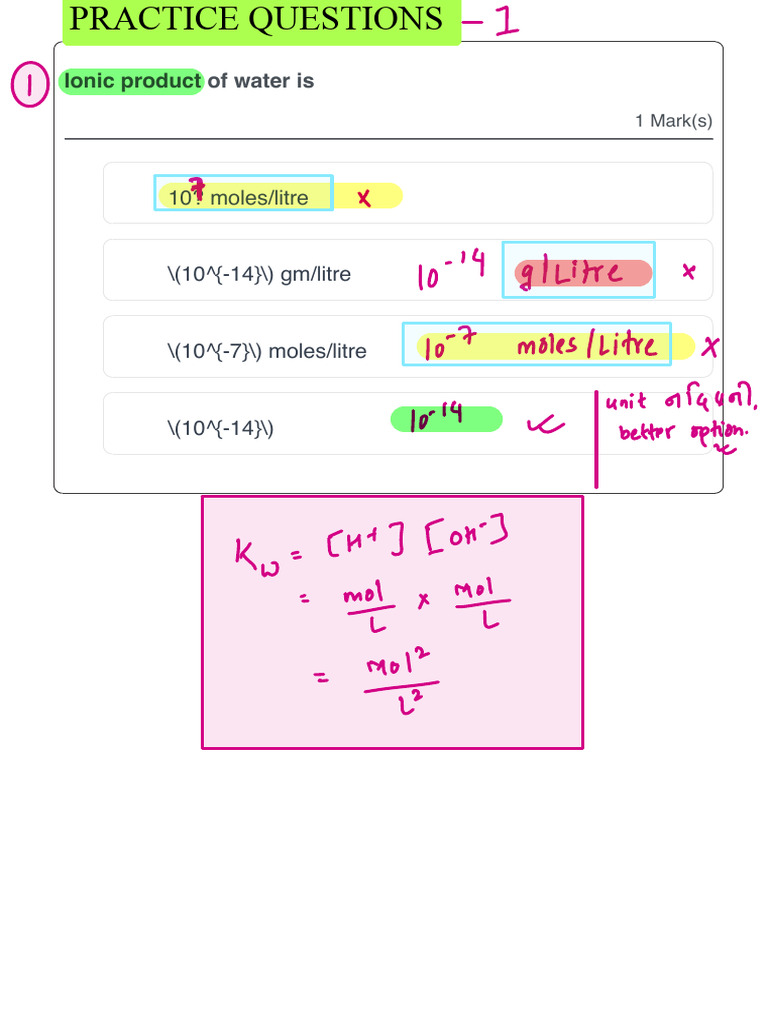 4 Solved Practice Questions of Ionic Equilibrium | PDF | Acid | Ph