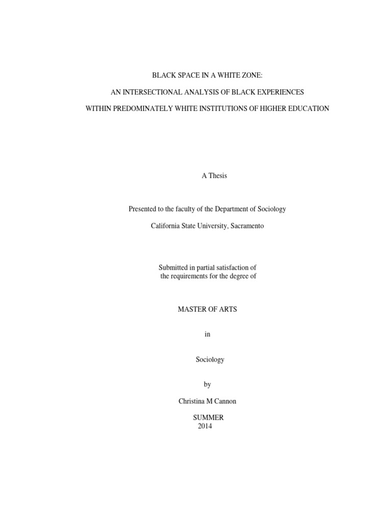 Black Experiences in White Colleges | PDF | Intersectionality ...