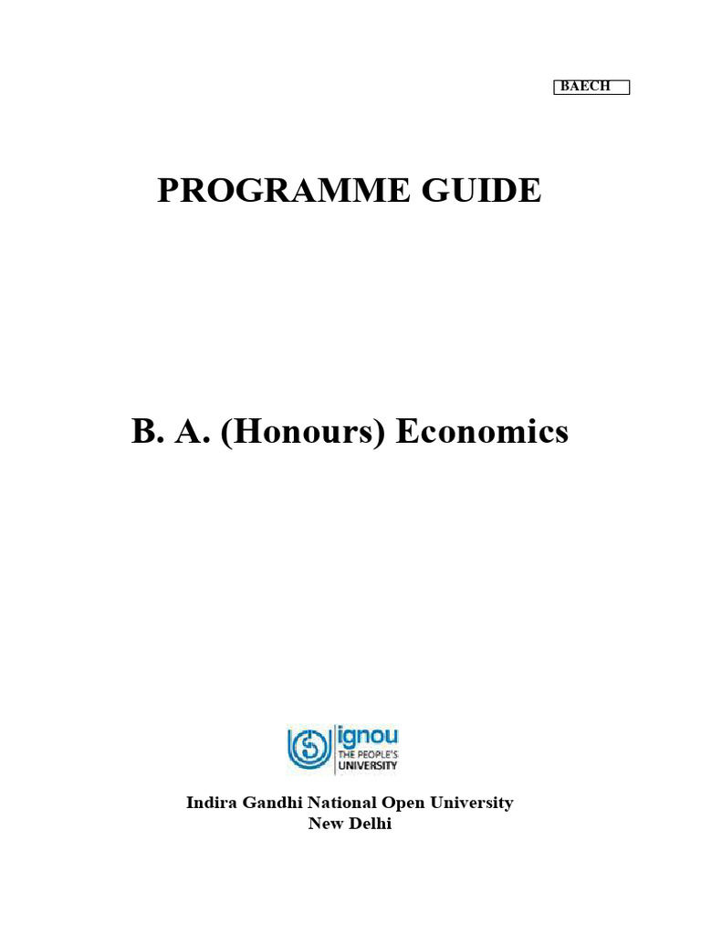 IGNOU B.A. Economics Honours Guide | PDF | Academic Degree | Distance ...