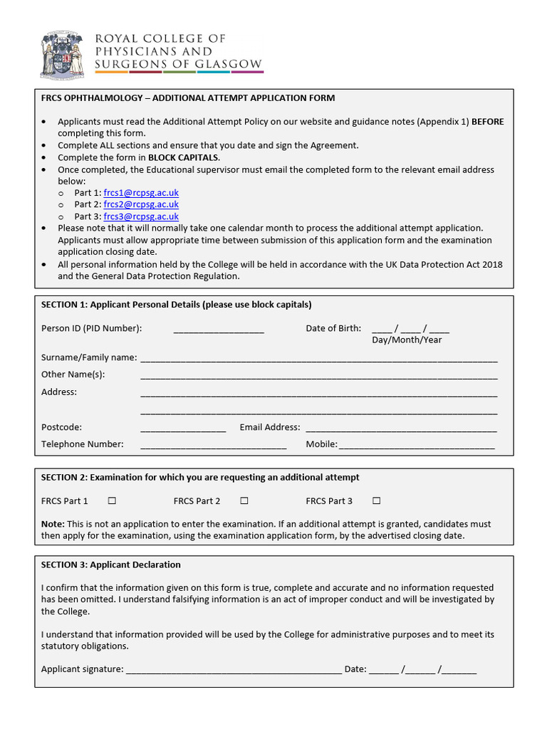 G Frcs Additional Attempts App Form May 19 Final2020120215214582160 ...