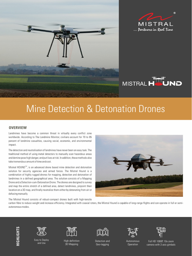 Mine Detection Detonation Drones Hound Pdf Unmanned Aerial Vehicle