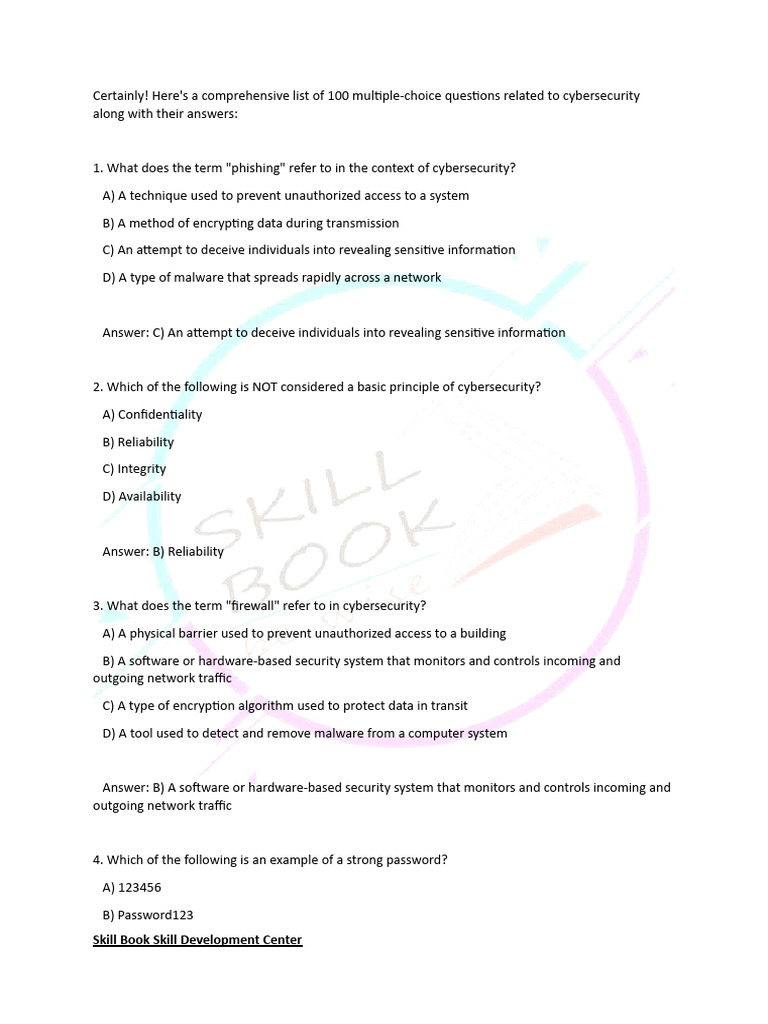 CCC Cyber Security 100 MCQ | PDF | Security | Computer Security