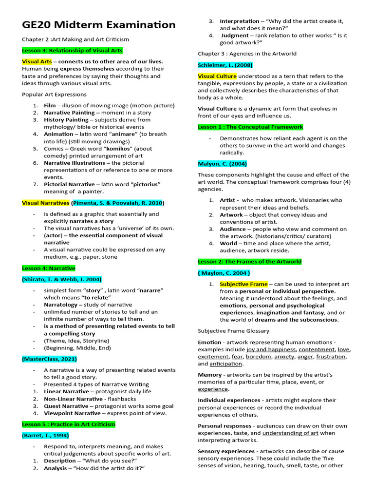 GE20 Midterm Examination | PDF | Experience | Narrative