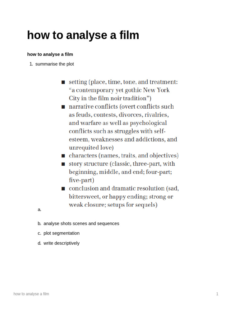 How To Analyse A Film | PDF