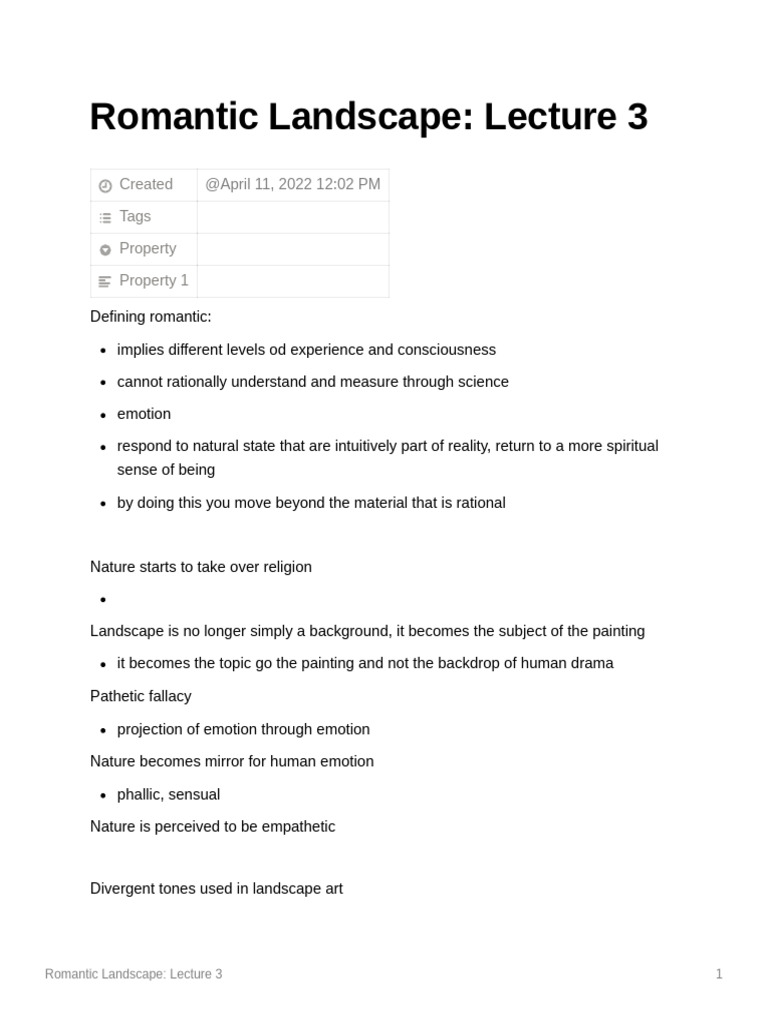 Romantic Landscape Lecture 3 | PDF | Pre Raphaelite Brotherhood ...