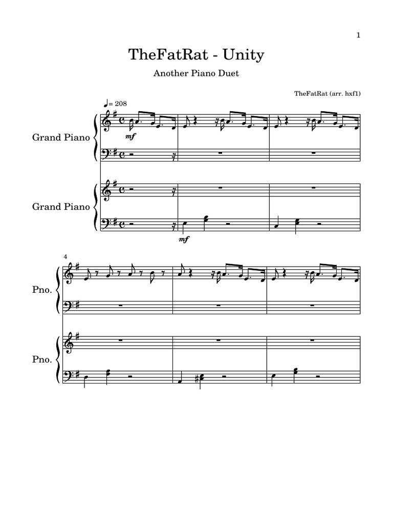 Piano Duet: TheFatRat - Unity | PDF | Méthodes et références pédagogiques