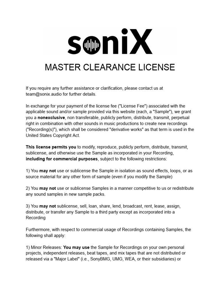 ! Master Clearance License | PDF | License | Copyright Law