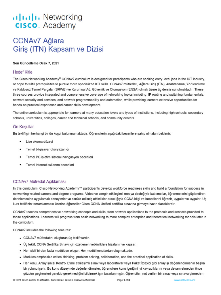 ITN v7 Scope and Sequence | PDF