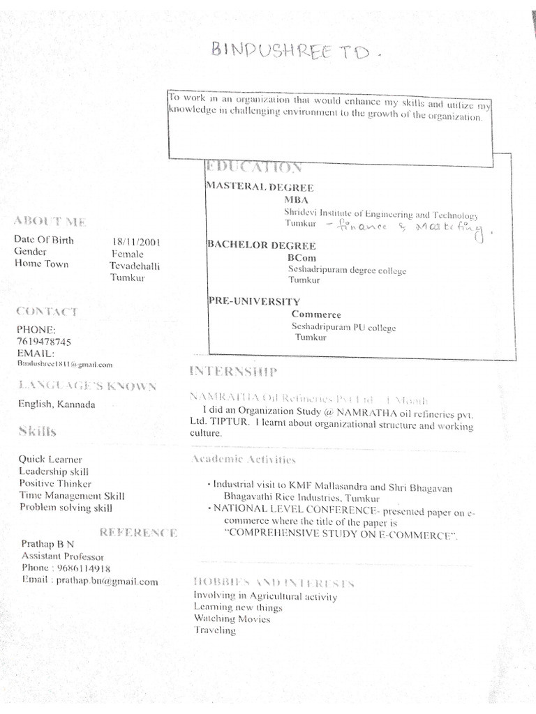 Bindushree Resume | PDF