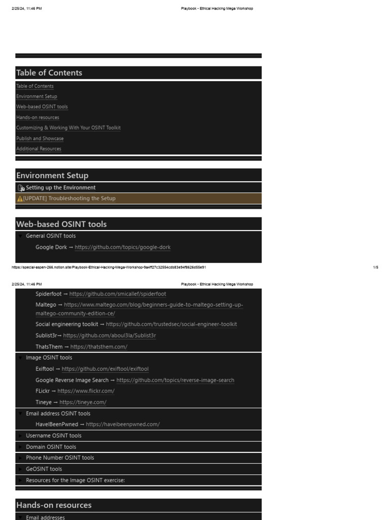 Playbook Ethical Hacking Mega Workshop Pdf Cybercrime Phishing