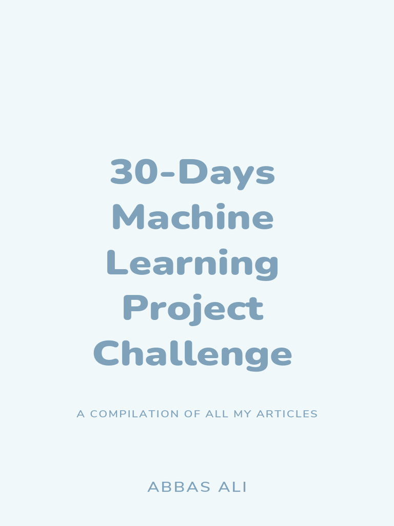 30 Days ML Projects Challenge | PDF | Support Vector Machine | Cluster Analysis