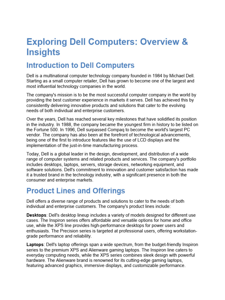 Exploring Dell Computers_ Overview & Insights | PDF | Dell | Cloud Computing