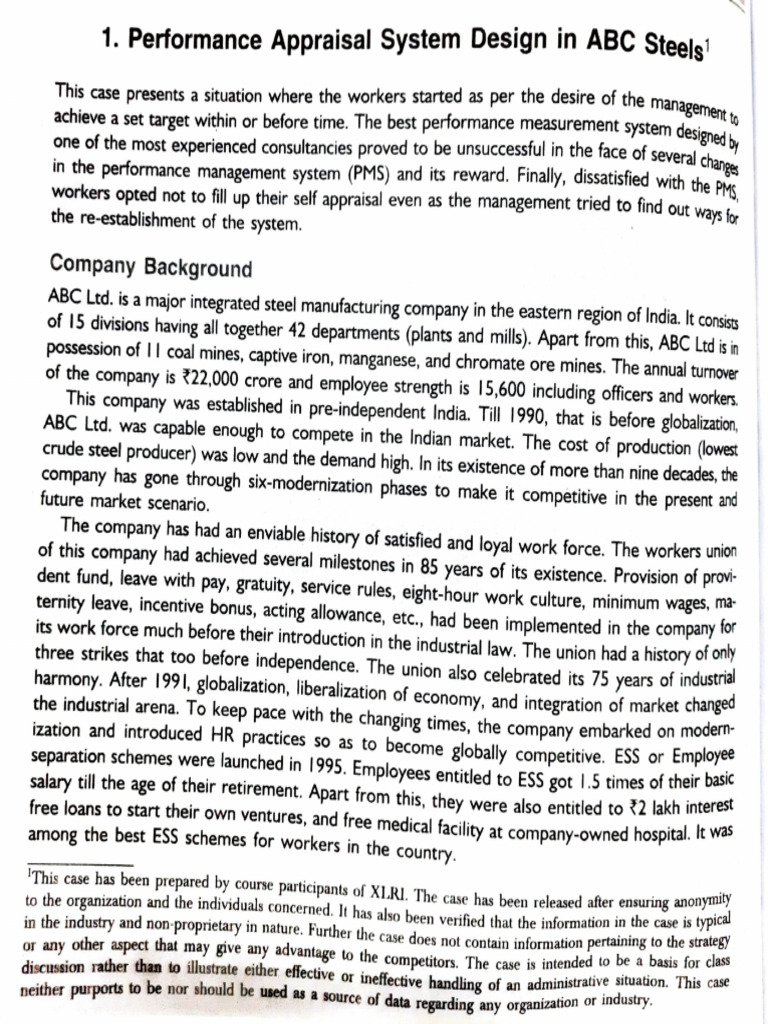 Perf App System Design in ABC Steels (Group 9) | PDF