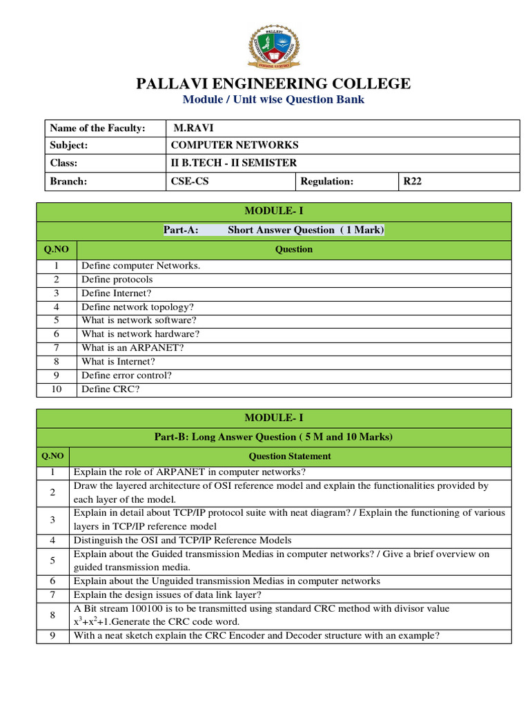 CN Unitwise QB (2022-2026 Batch) | PDF | Computer Network | Transmission Control Protocol