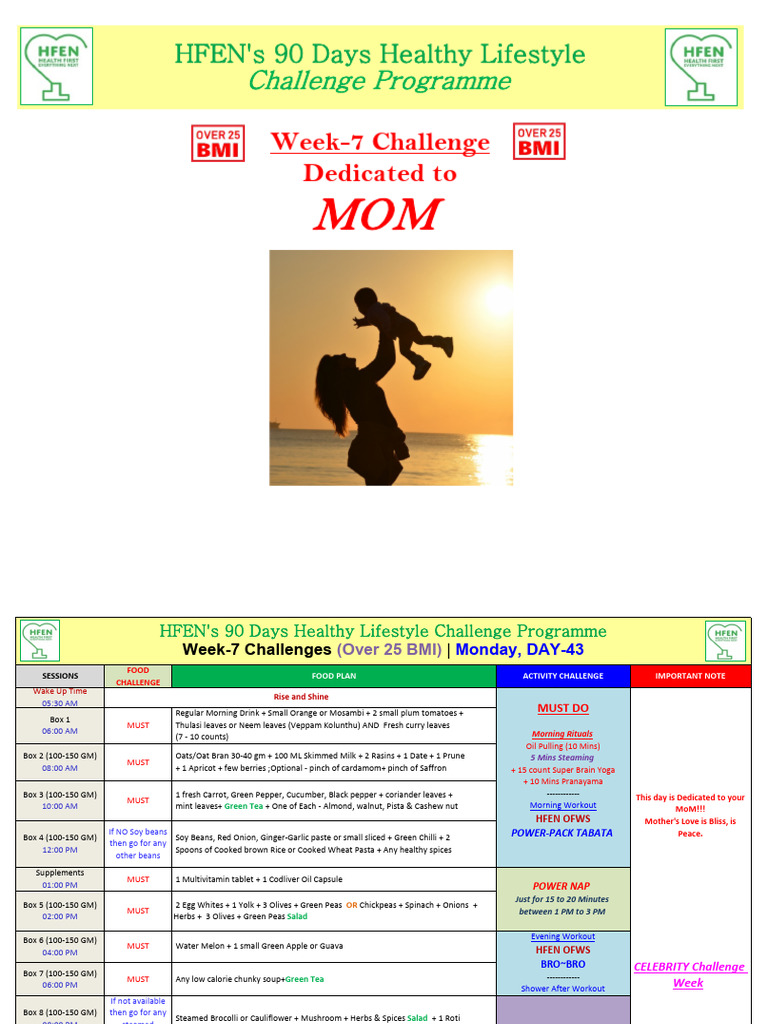 Week 7 Healthy Lifestyle Challenge Guide | PDF | Pasta | Salad
