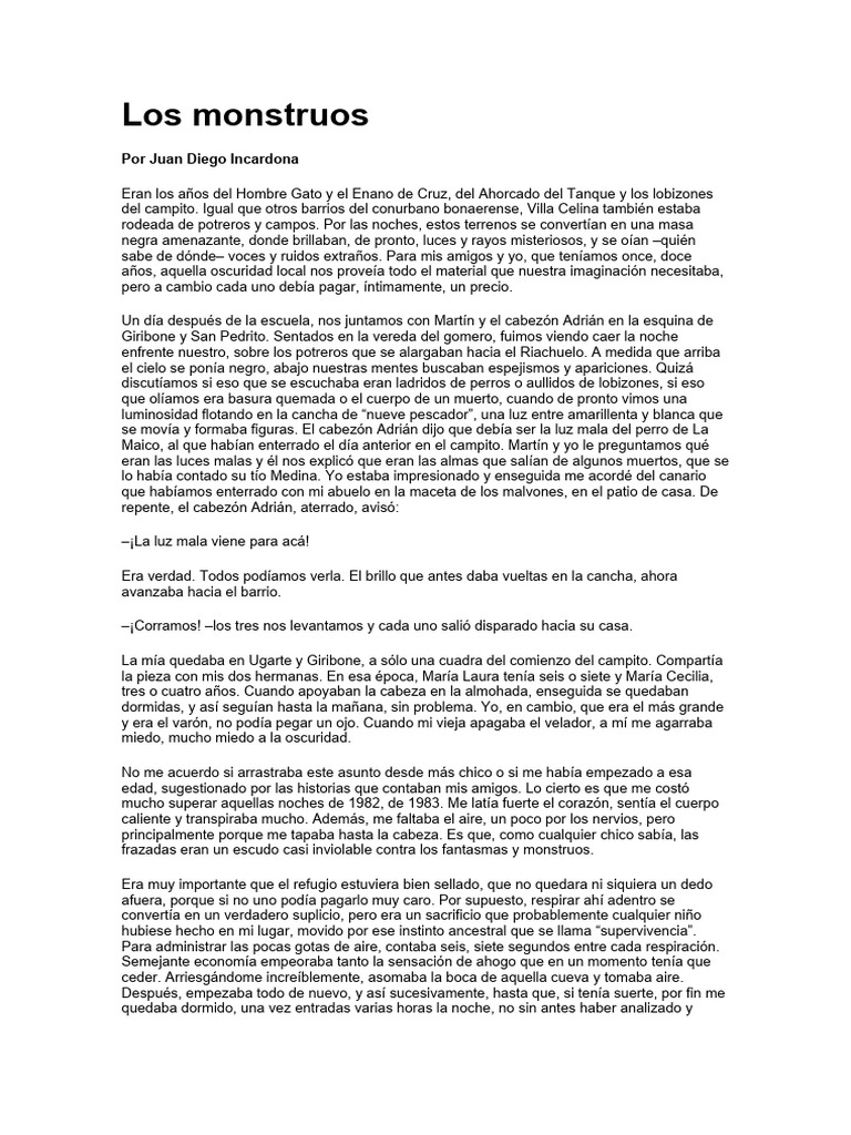 Los Monstruos - Incardona | PDF