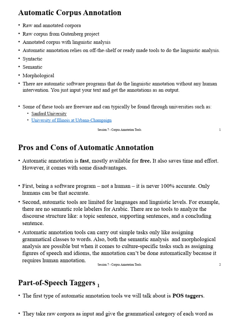 Automatic Annotation | PDF | Part Of Speech | Pronoun