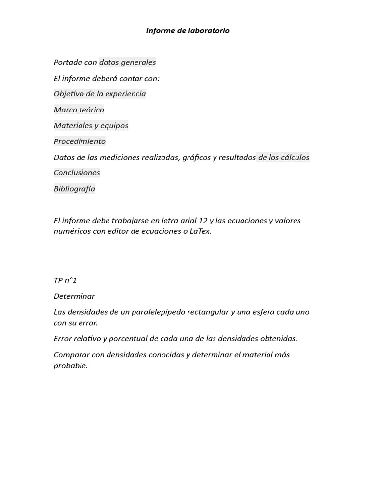 Estructura de un Informe de Laboratorio | PDF | Laboratorios | Experimentar