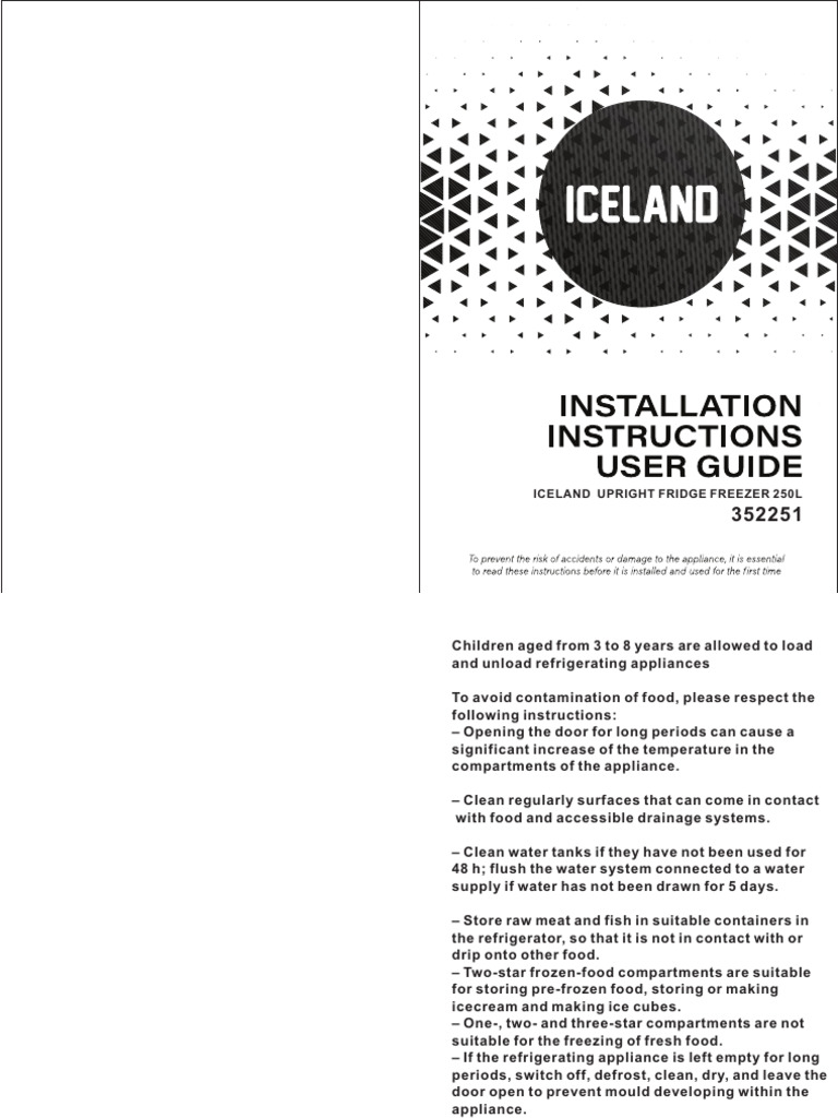 Iceland Freezer 352251 - User - Manual | PDF | Refrigerator ...