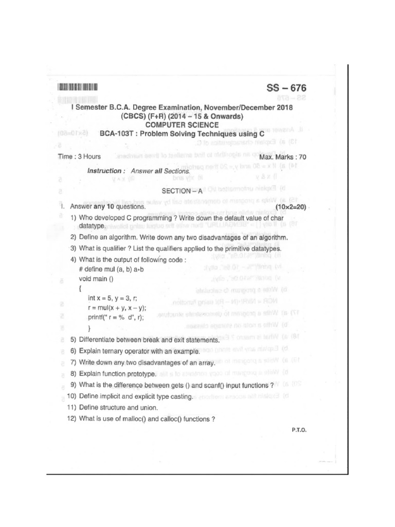 Problem Solving Techniques Using C | PDF