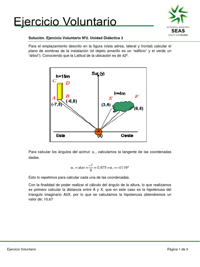 SOLUCION Ejercicio 2 Unidad 3 Fotovoltaica | PDF | Medida Geométrica | Euclides