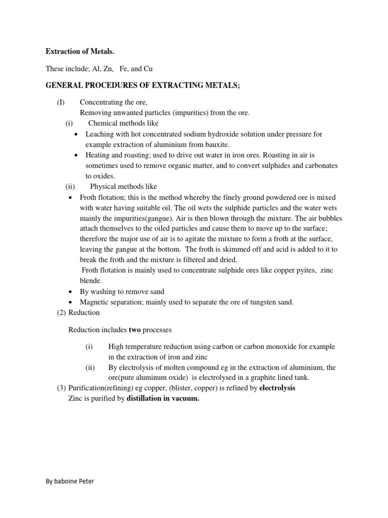 S6 Chemistry (Extraction and Transition) | PDF | Chromium | Transition ...