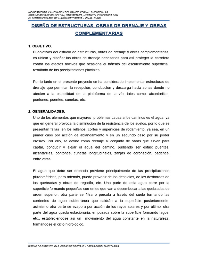 2.07 DISEÑO DE ESTRUCTURAS, OBRAS DE DRENAJE Y OC | Descargar gratis PDF | Abandone | Puente