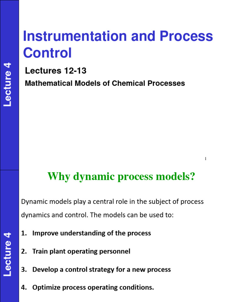 IPC - Lectures 12-13 (Mathematical Models of Chemical Processes) | PDF | Mathematical Model ...