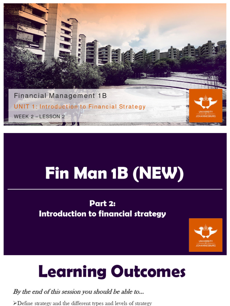 FNM1B - Unit 1 Introduction To Fin Strategy - Lesson 2 | PDF ...