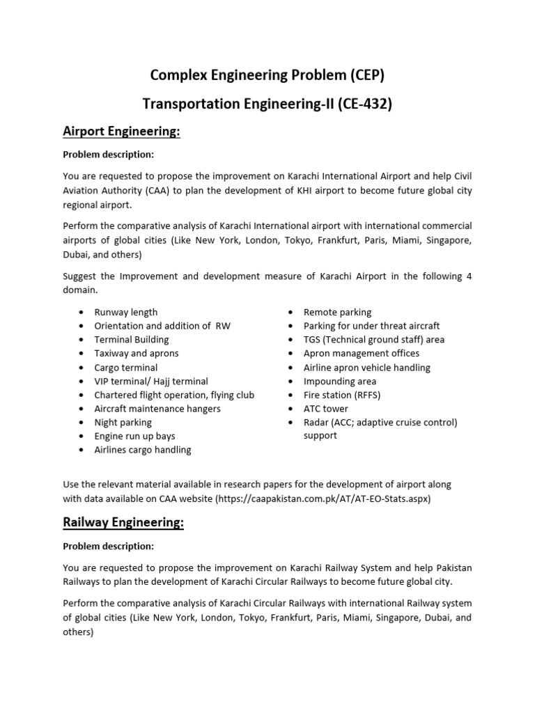 CEP Transportation Engineering-II 2022 | PDF | Airport | Transport