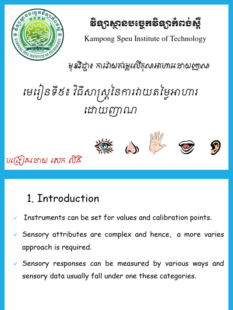 Method of Sensory Evaluation | PDF | Level Of Measurement | Hedonism