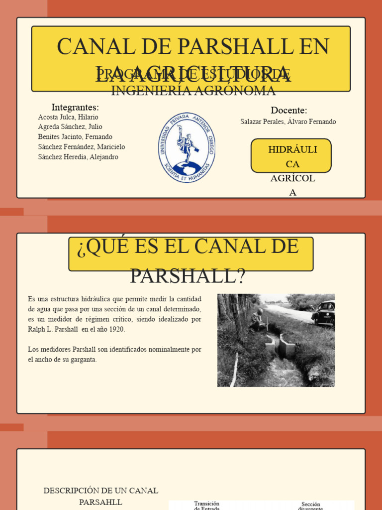 Canal de Parshall | PDF | Descarga (hidrología) | Riego