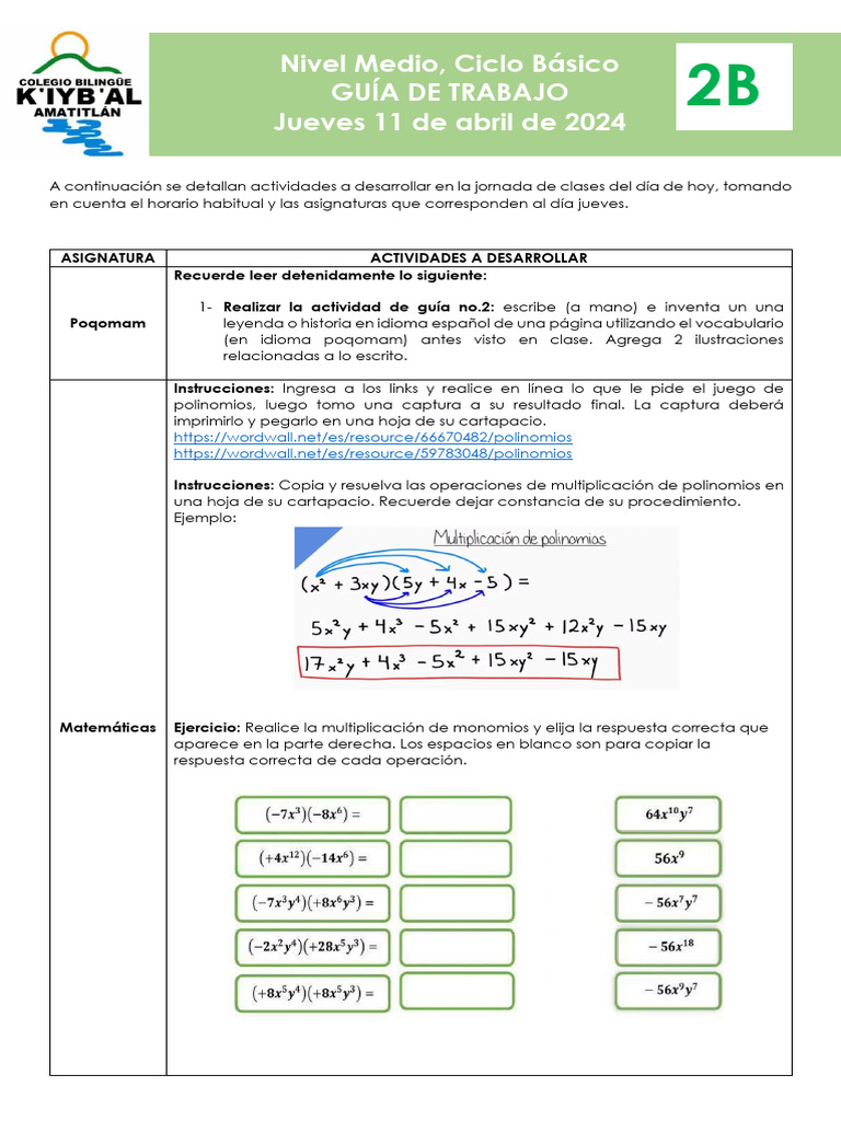 Guia de Trabajo 2b-1 | PDF | Sistema endocrino | Glándula pituitaria