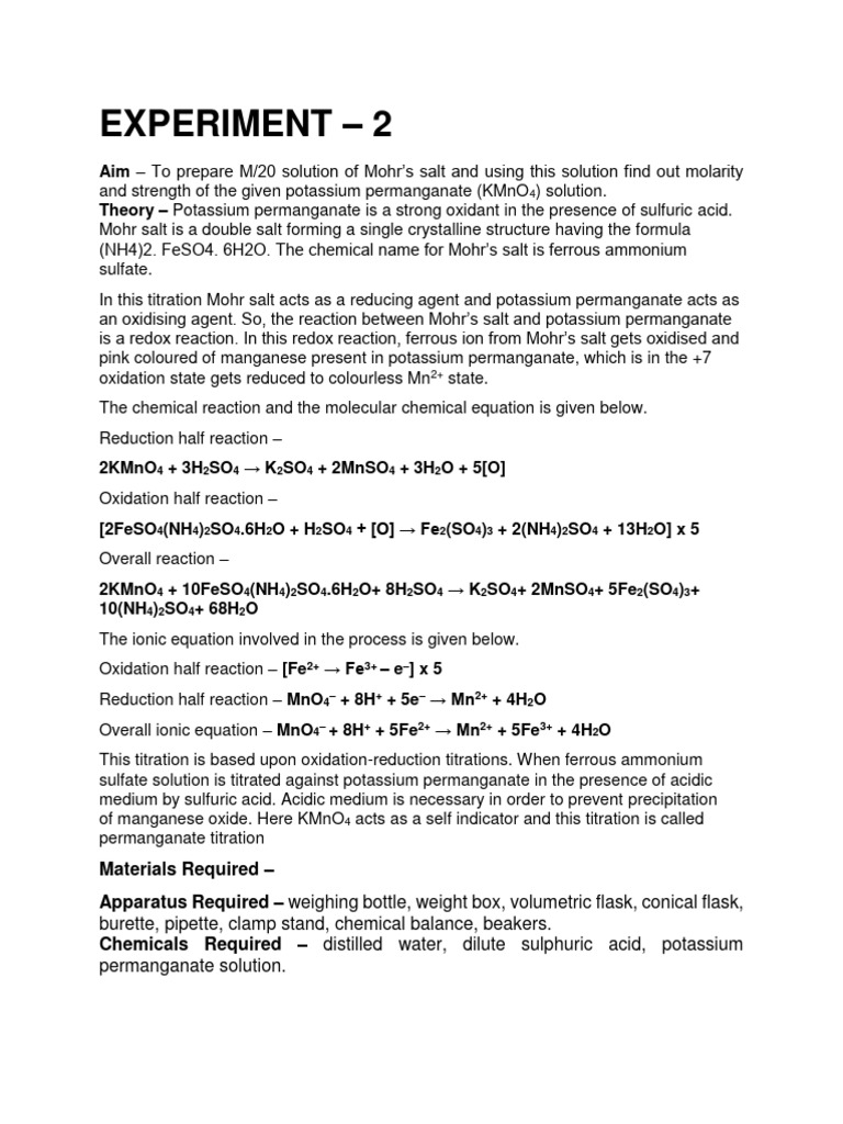 EXPERIMENT_2 | PDF | Redox | Sulfate